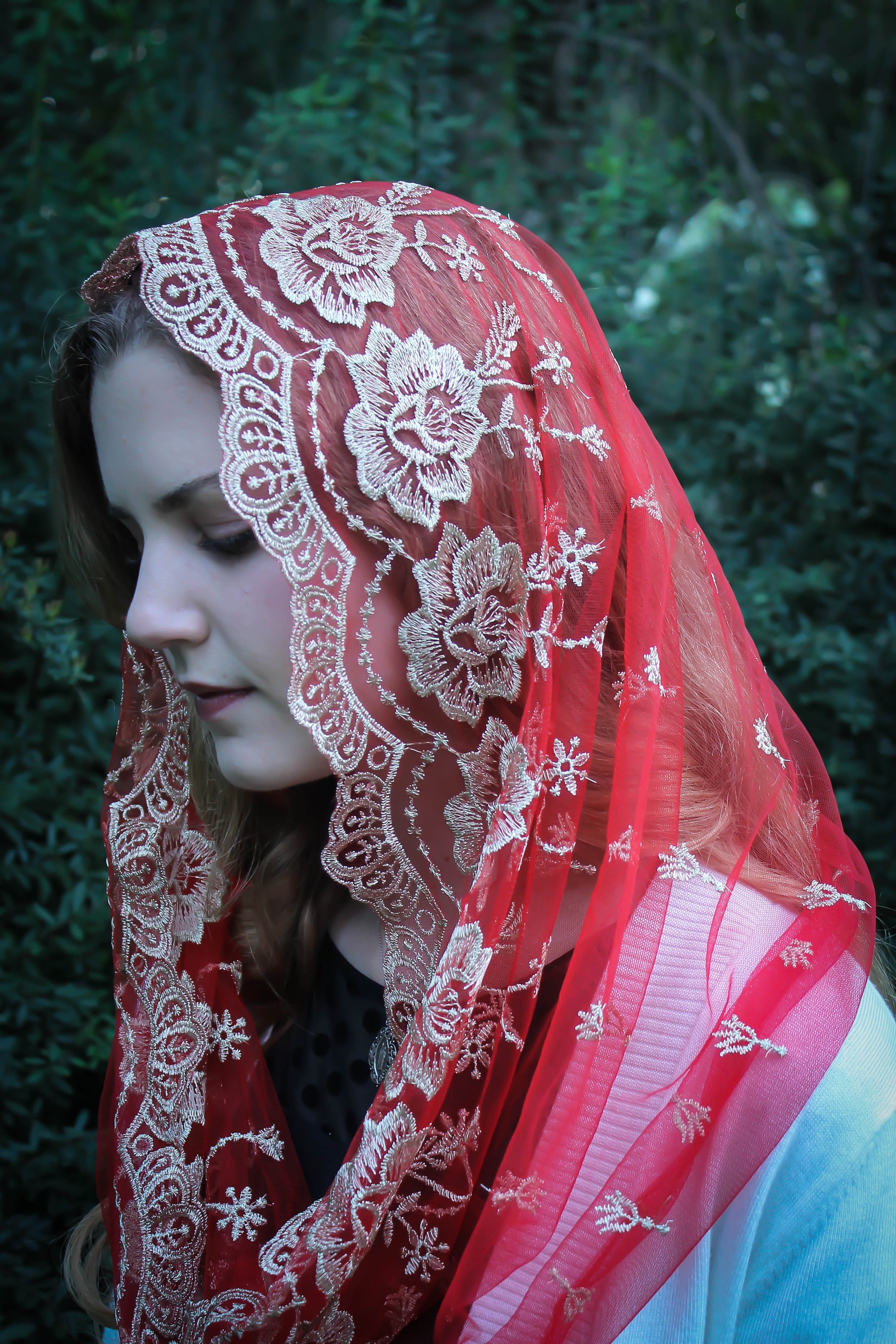 Evintage Veils~ NOT QUITE PERFECT Our Lady of Guadalupe Lovely ...