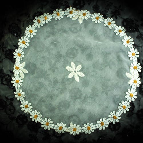 Flower Circle Daisy Chain Ivory Lace Chapel Cap - Etsy