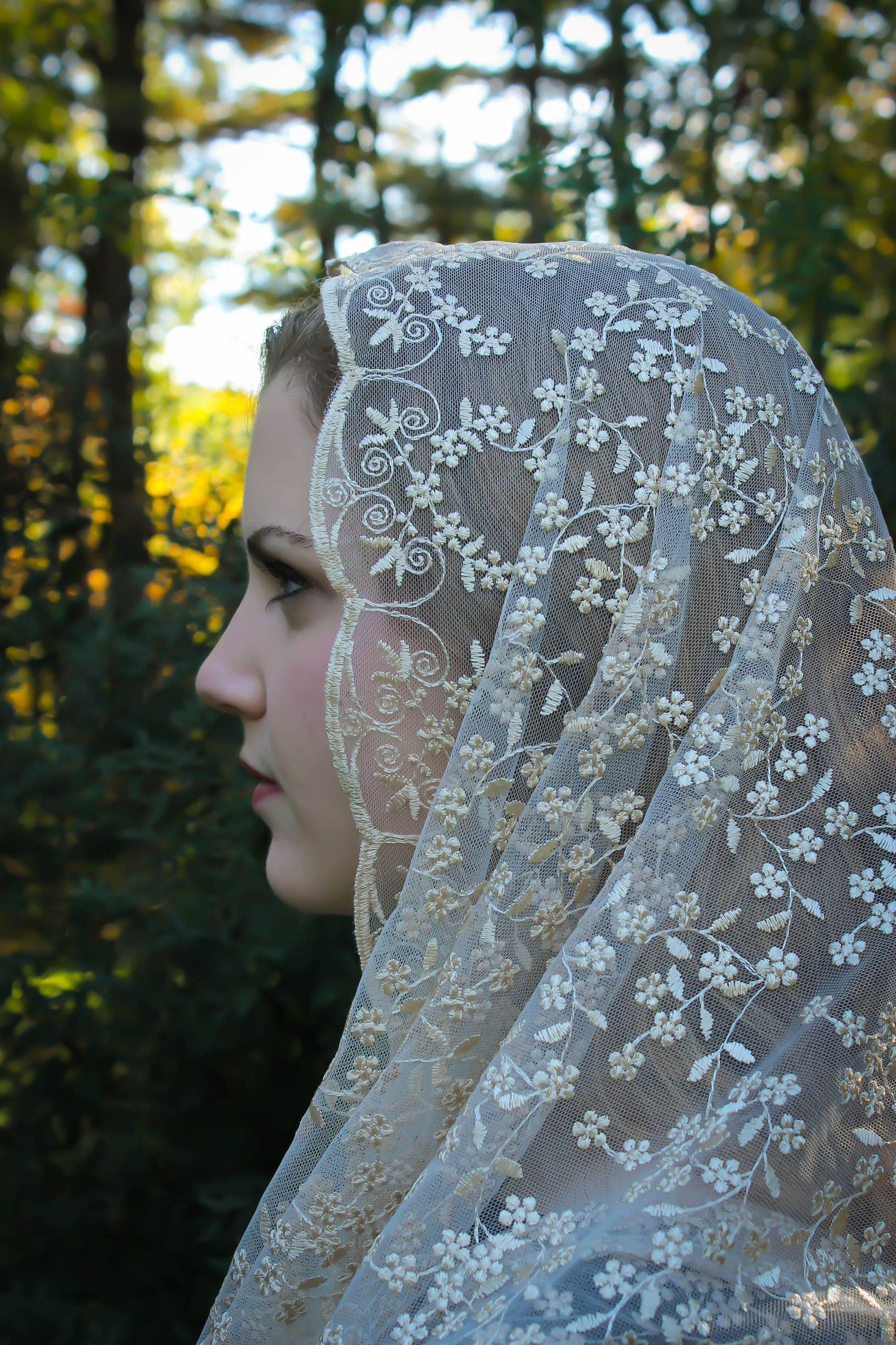 Evintage Veils READY TO SHIP Regina Caeli Champagne Gold or Black ...