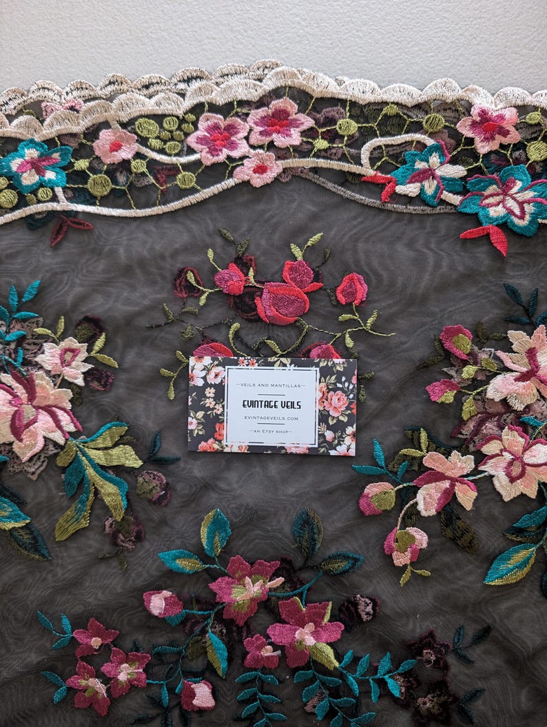 Evintage Veils~ READY TO SHIP "beloved" Infinity Veil Embroidered Lace ...