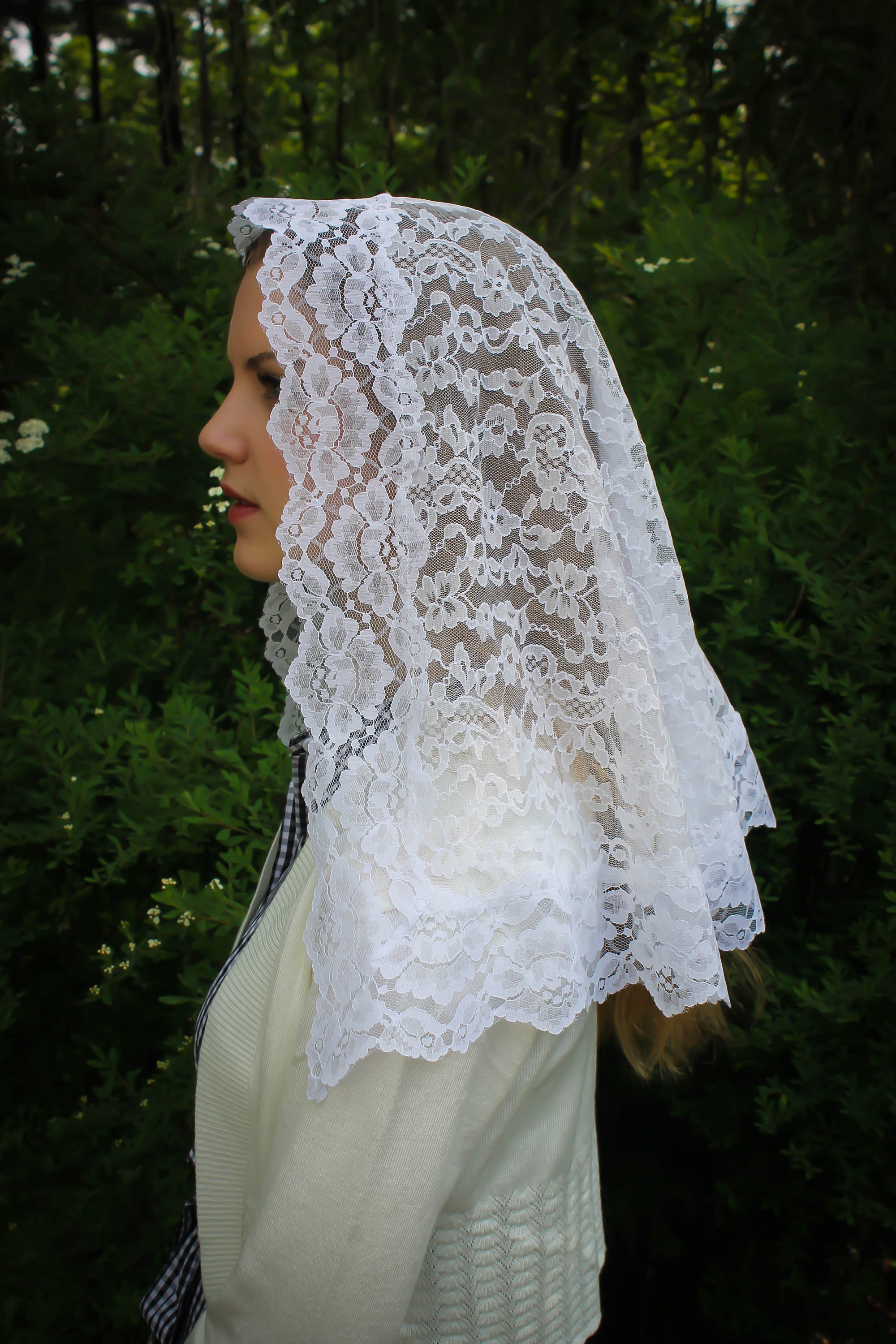 Evintage Veils~ Our Lady of Light Pure White Traditional Catholic ...