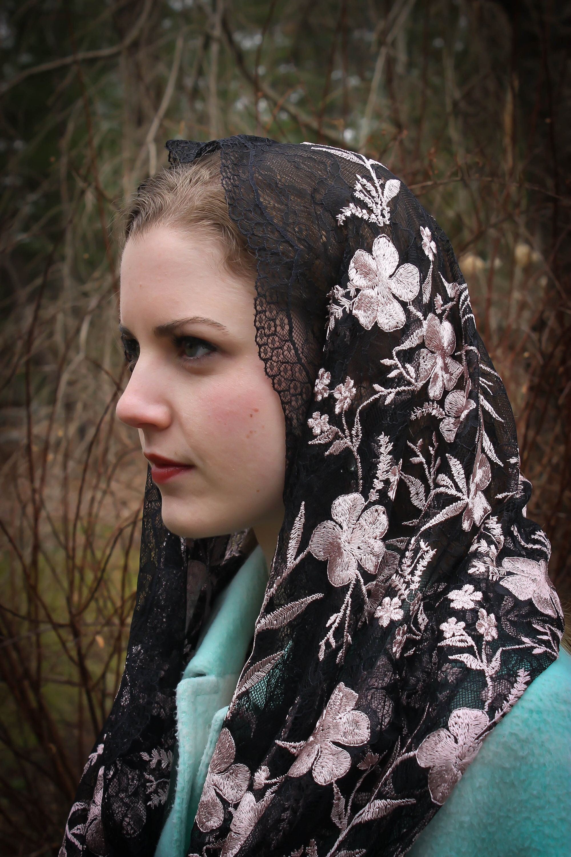 Evintage Veils~ READY TO SHIP Our Lady of the Rosary Infinity Veil ...