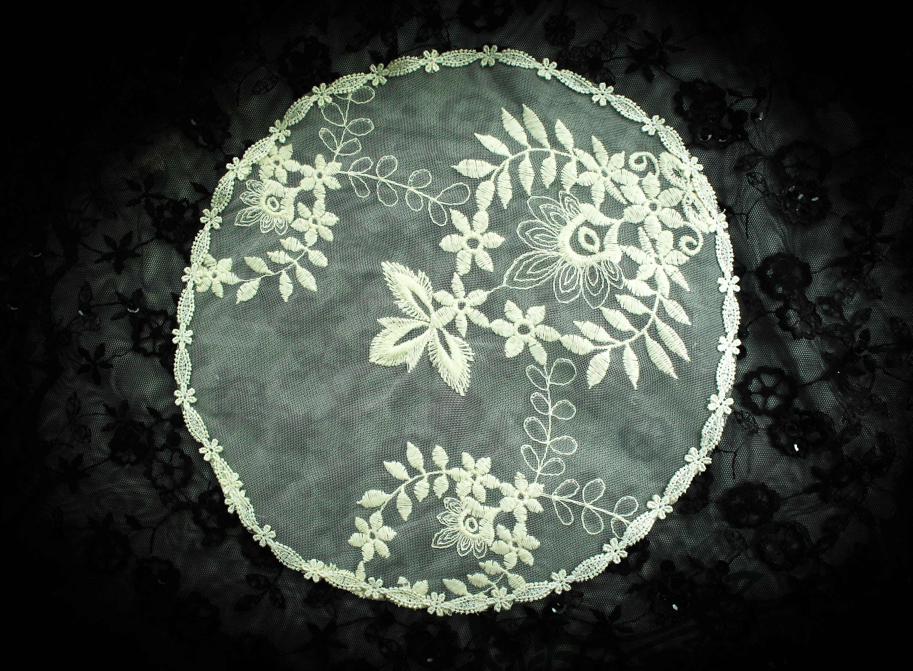 Evintage Veils~ Our Lady of Fatima Ivory Lace Chapel Cap