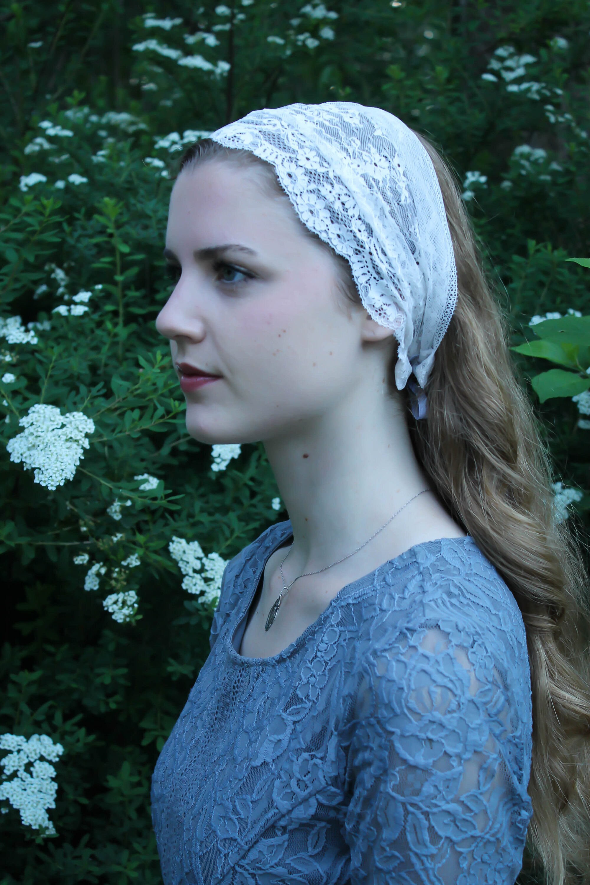 Evintage Veils~ So Soft Headwrap Pale Rose Chantilly Vintage-Inspired ...