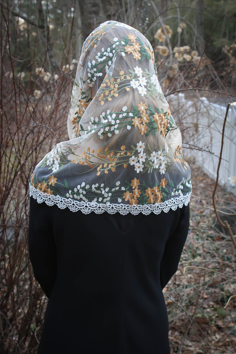 Evintage Veils~ READY TO SHIP Wrap Style Wildflowers Cream White or ...