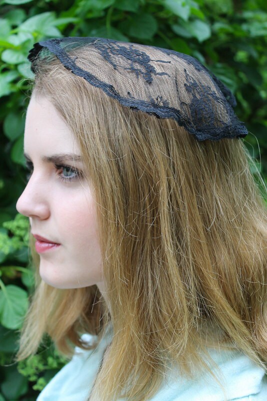 Vintage Inspired Chantilly Lace Chapel Cap
