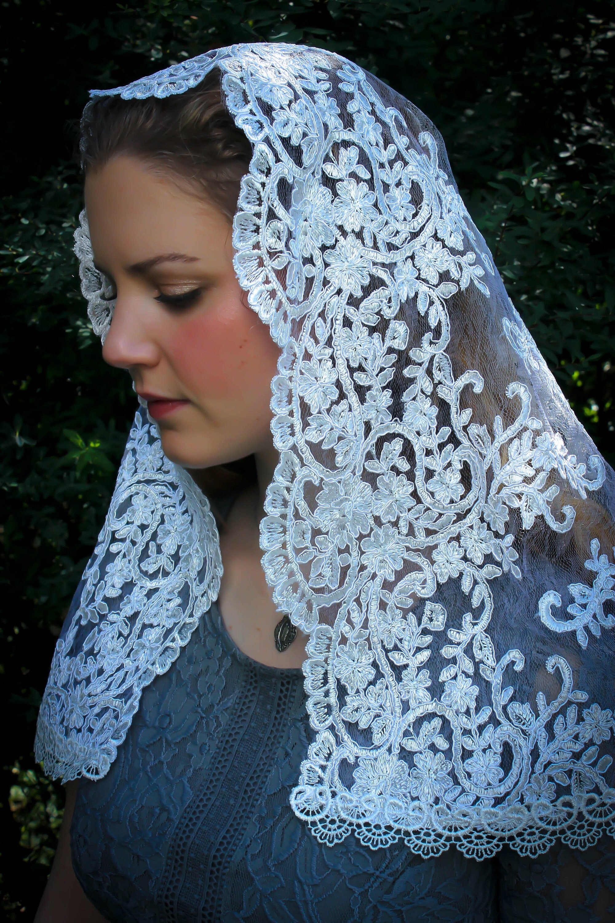 Evintage Veils~ READY TO SHIP St. Veronica Spanish Style Lace ...