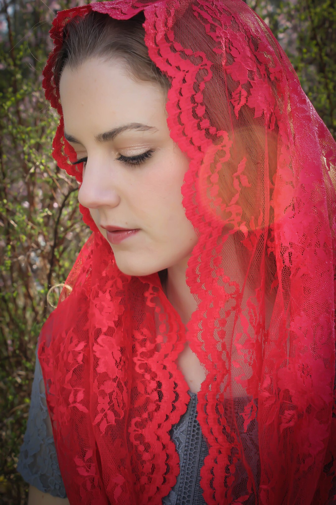 Evintage Veils~ready TO SHIP Chantilly Lace Infinity Veil Seven Colors ...