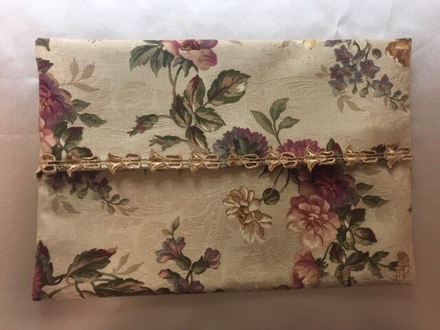 EVINTAGE VEILS~ Old Country Roses Damask Large Veil Pouch/Bag