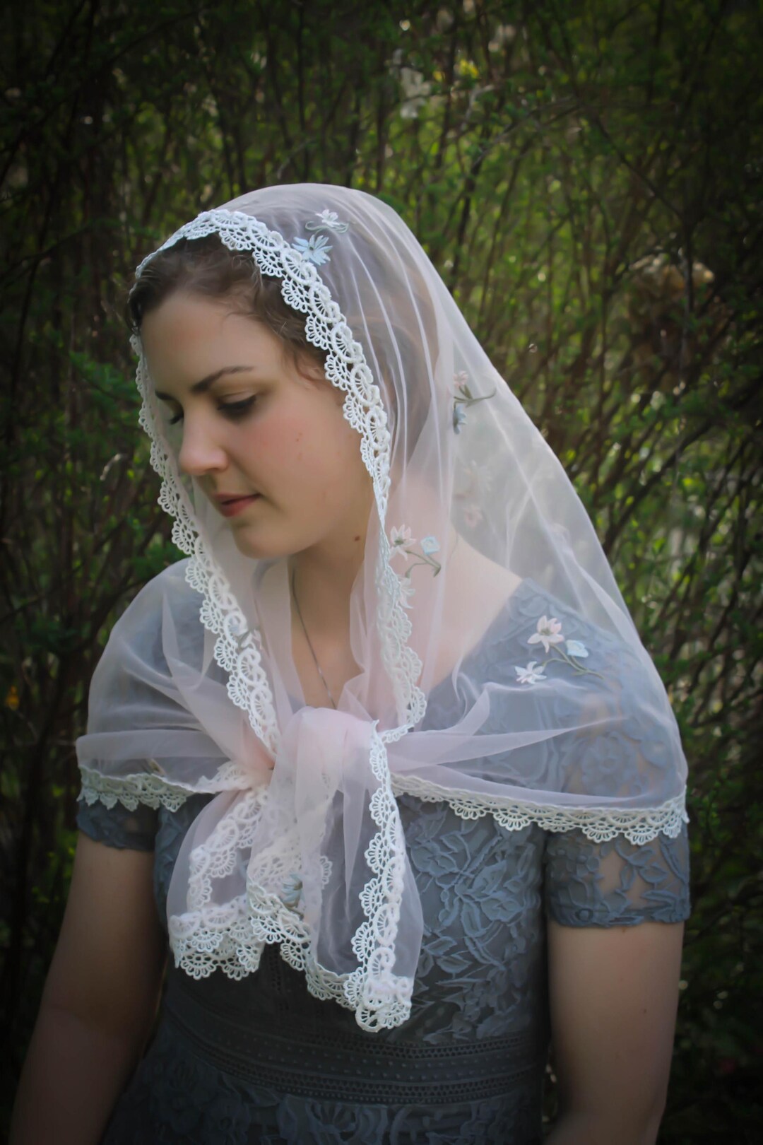 Evintage Veils~ Our Lady of the Rosary "glorious Mysteries" or Pink ...