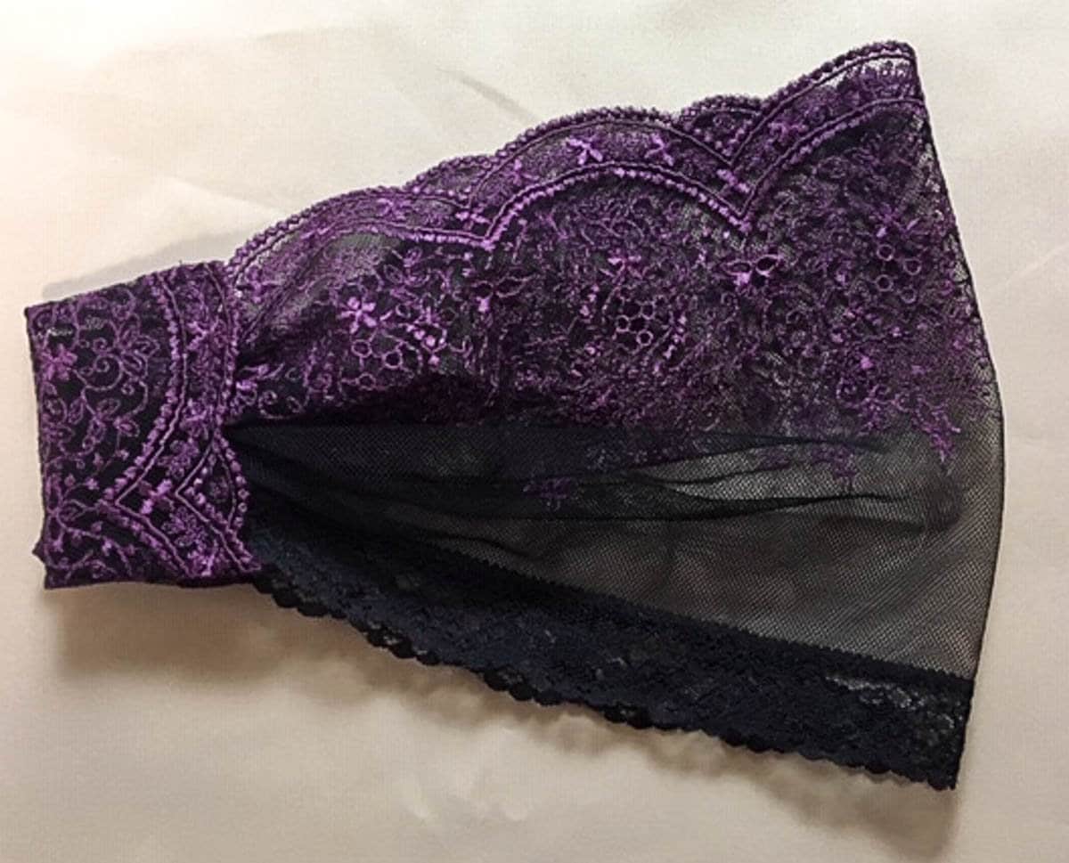 Evintage Veils~Embroidered Rich Purple Advent or Lent Lace Head Wrap ...