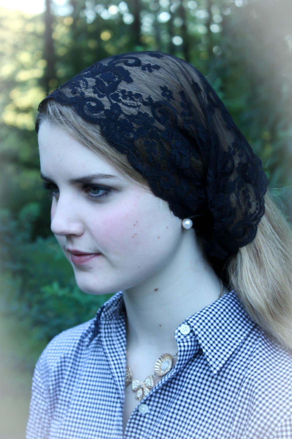 Evintage Veils~ So Soft Headwrap Embroidered Chantilly Lace Headband ...