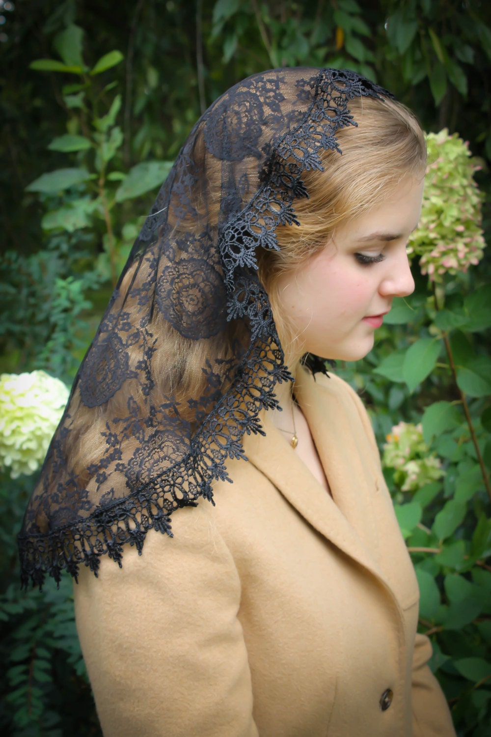 Evintage Veils~ Princess Style Spanish Lace Traditional Catholic Black ...