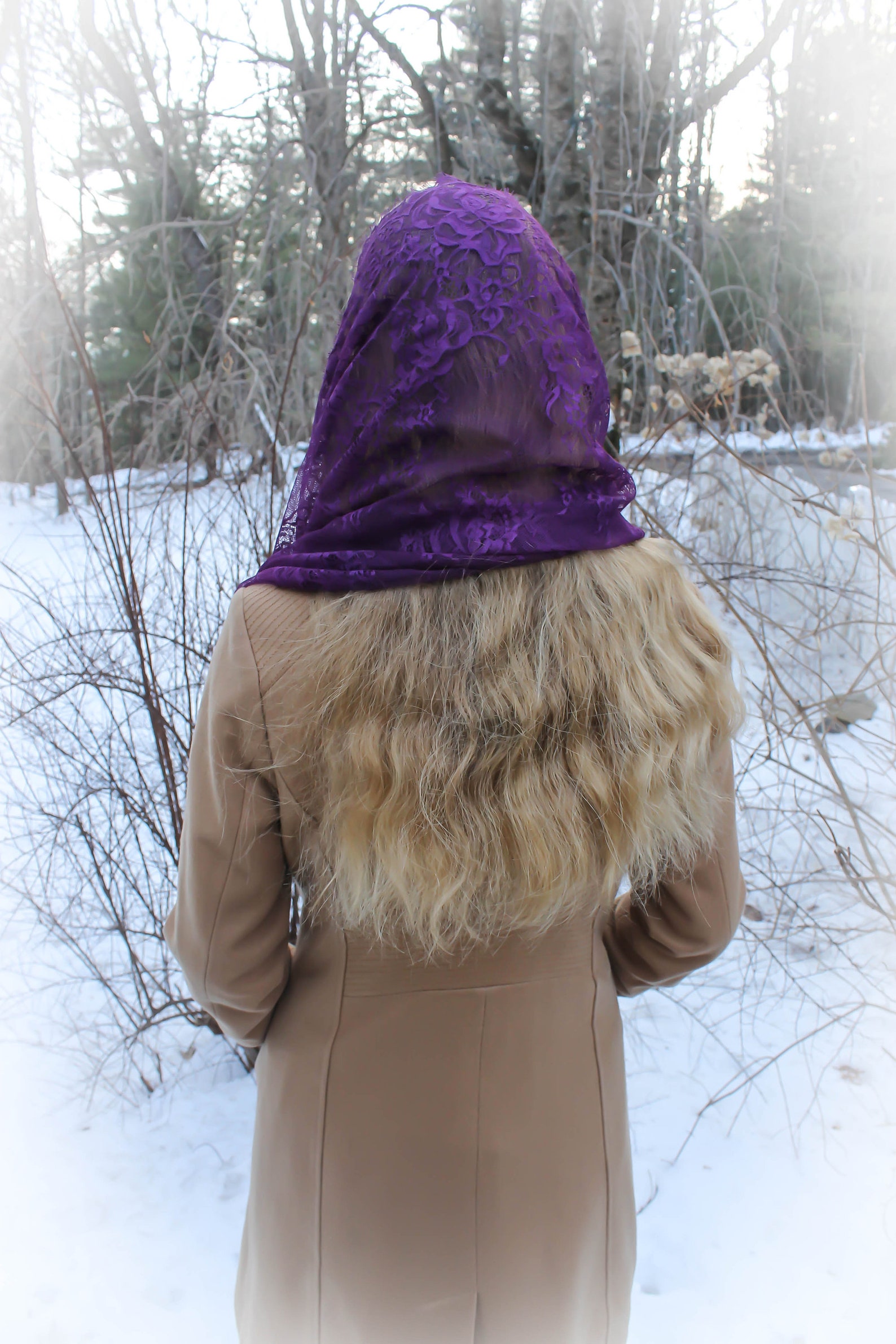 Evintage Veils: Lent/advent Purple Spanish Style Lace Infinity - Etsy