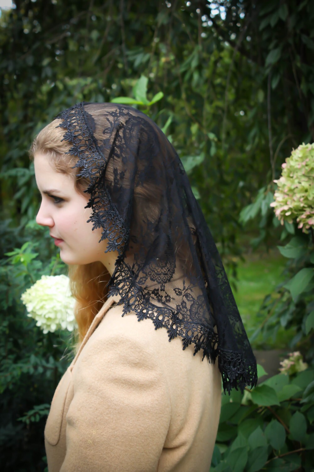 Evintage Veils~ Princess Style Spanish Lace Traditional Catholic Black ...
