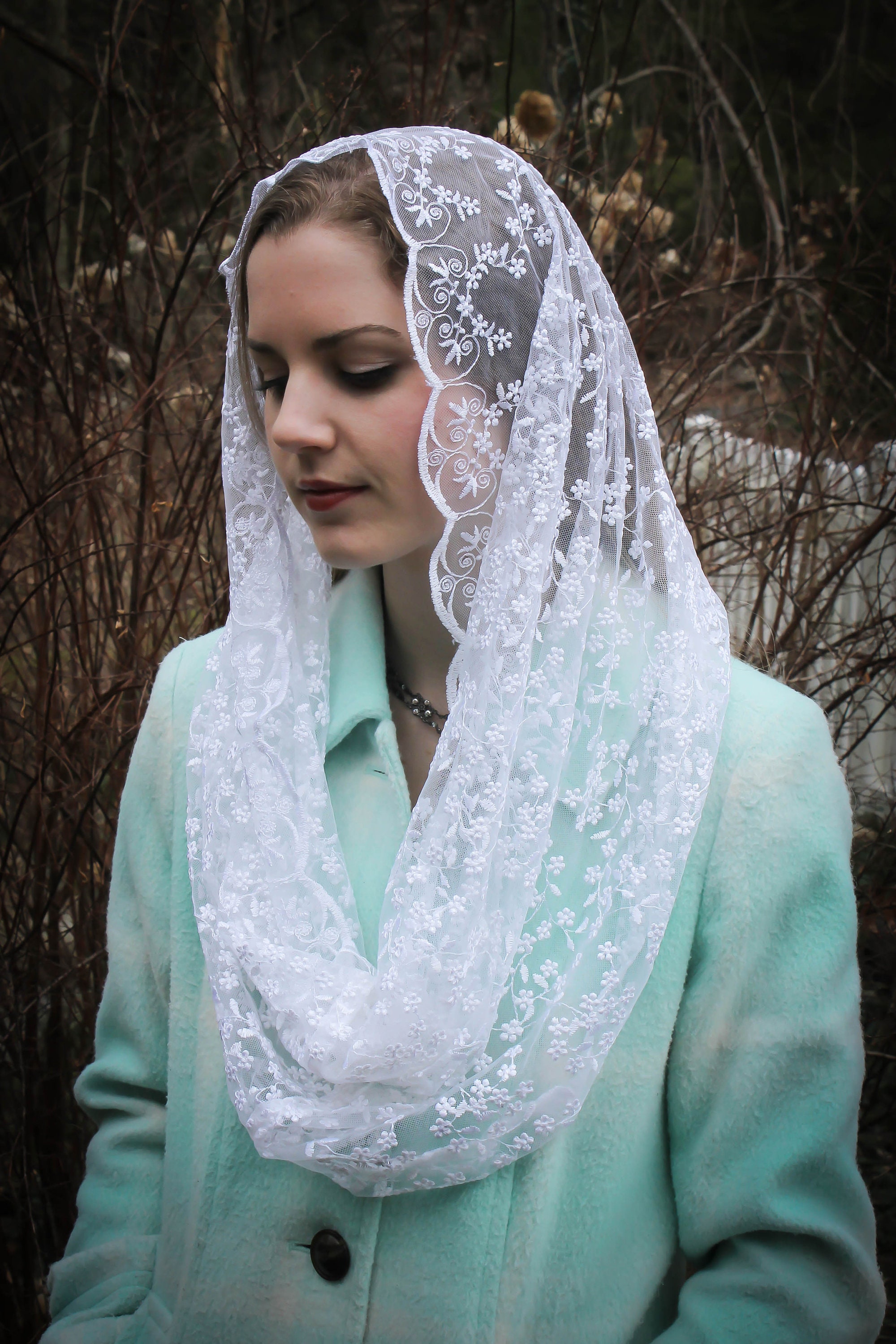 Evintage Veils~ READY TO SHIP Queen of Peace Soft Royal Blue 3 More ...