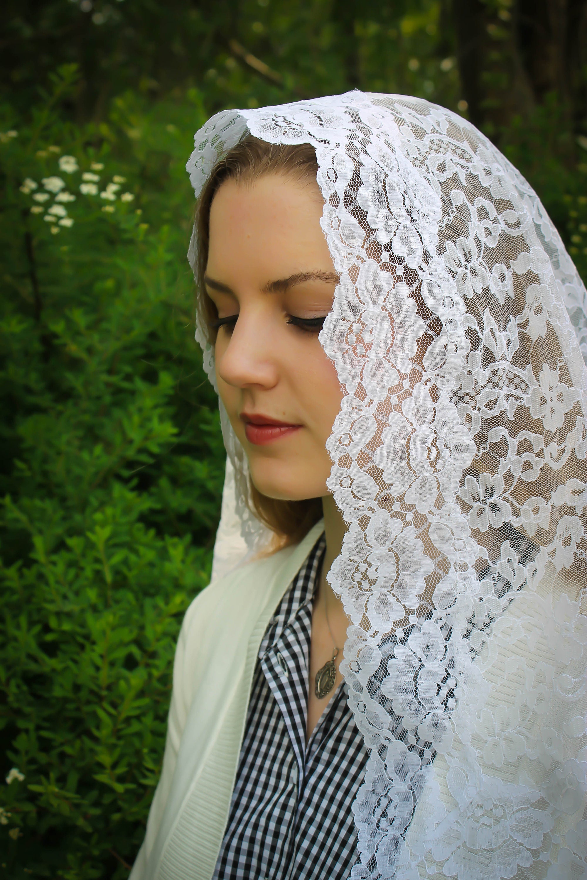 Evintage Veils~ Our Lady of Light Pure White Traditional Catholic ...
