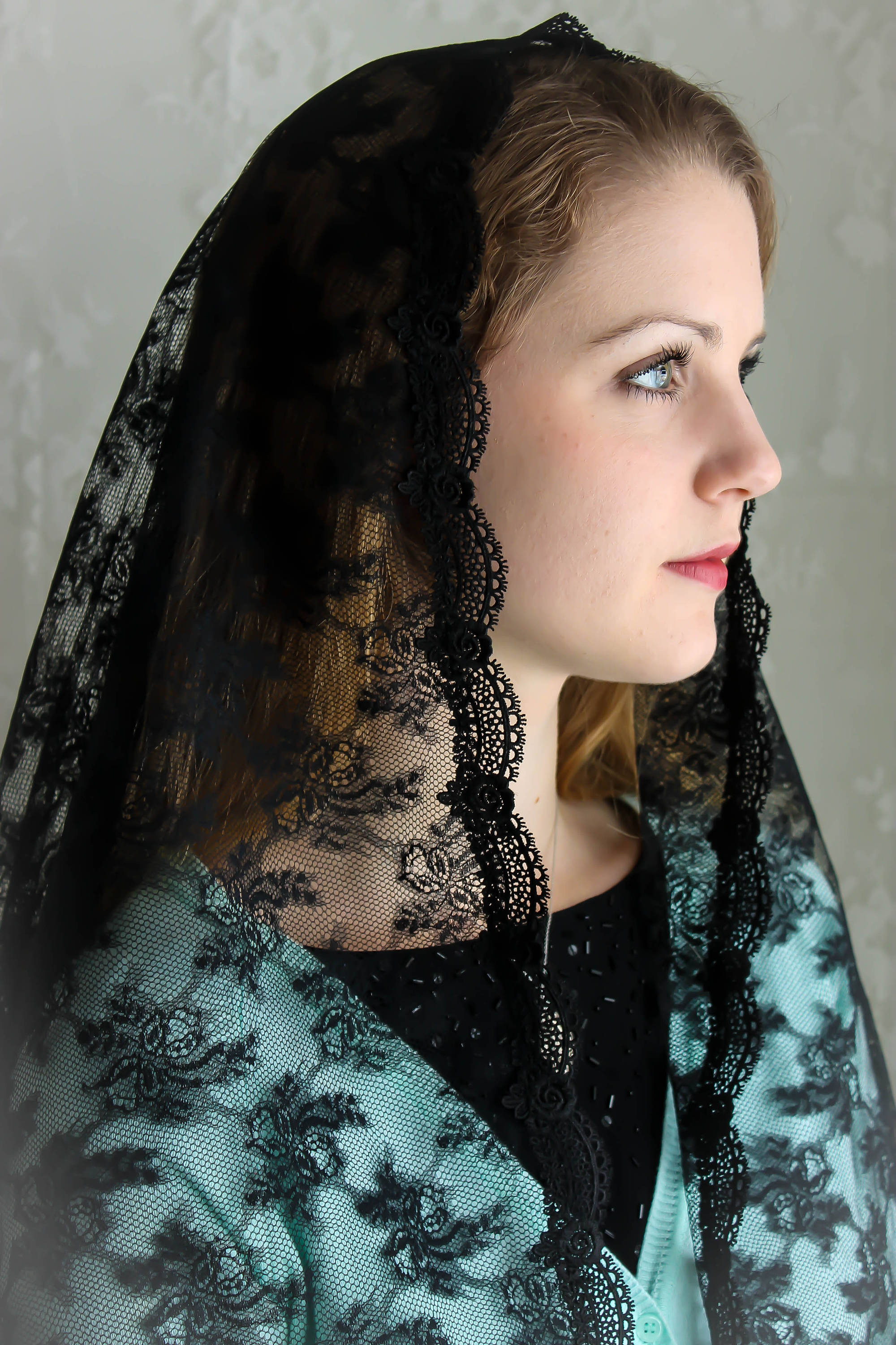 Evintage Veils~ Traditional Black Vintage Inspired Lace Triangle ...