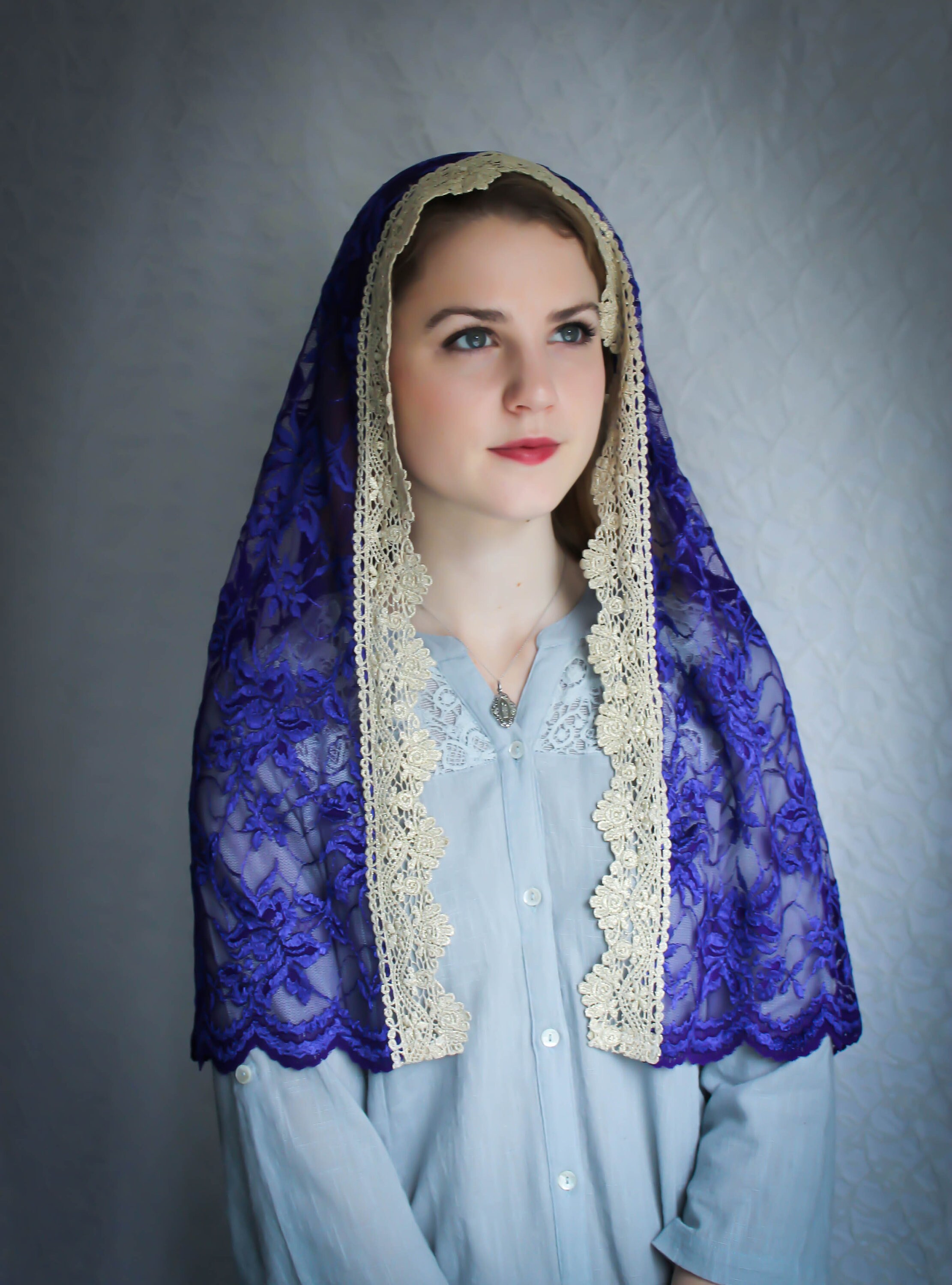 Evintage Veils~Our Lady of the Fields Royal Purple and Gold Chapel Veil ...