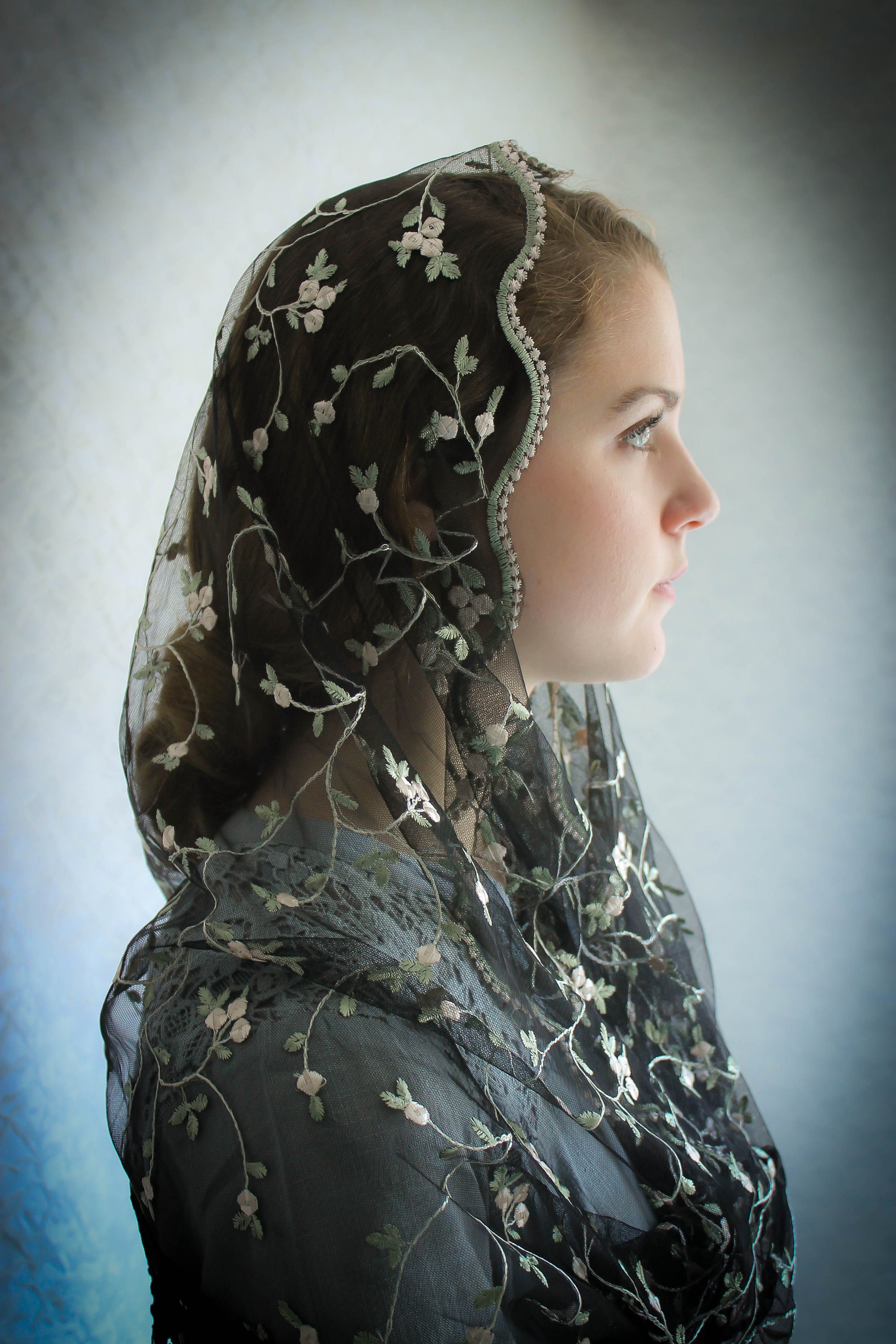 Evintage Veils~ ST Therese Little Flower Soft Ivory or Black ...