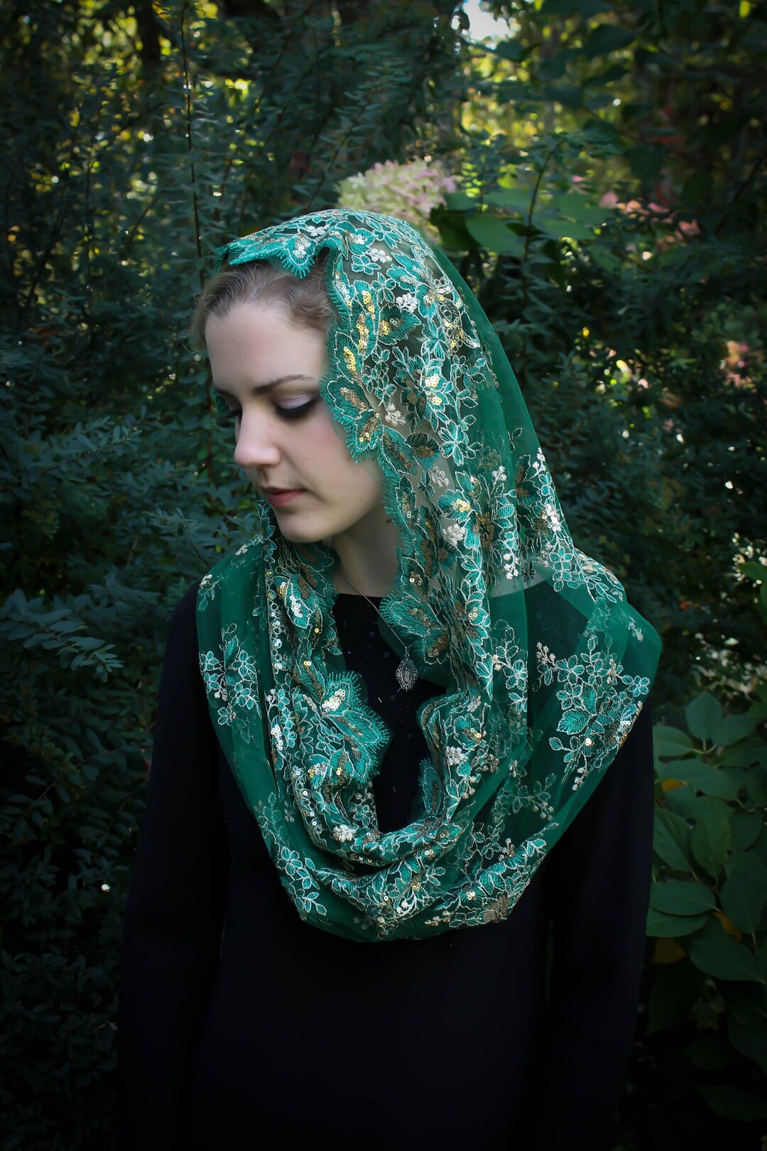 Evintage Veils~ready TO SHIP Queen of Peace Green & Gold Sequin ...