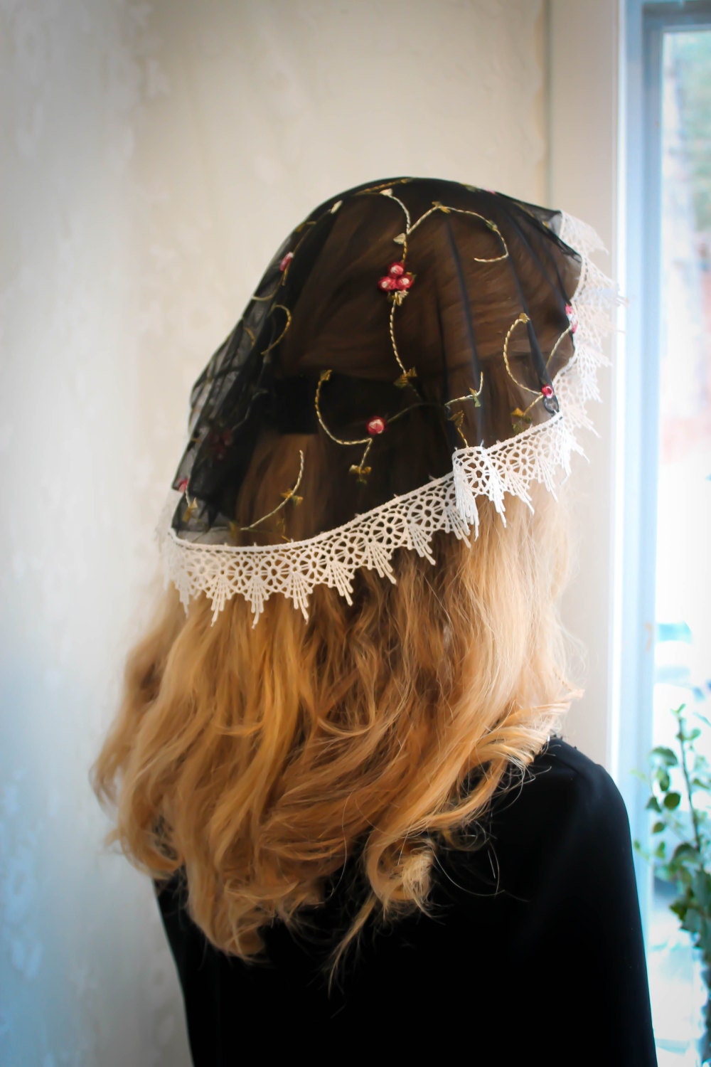 Evintage Veils~St. Therese Little Flower Black Princess Style ...