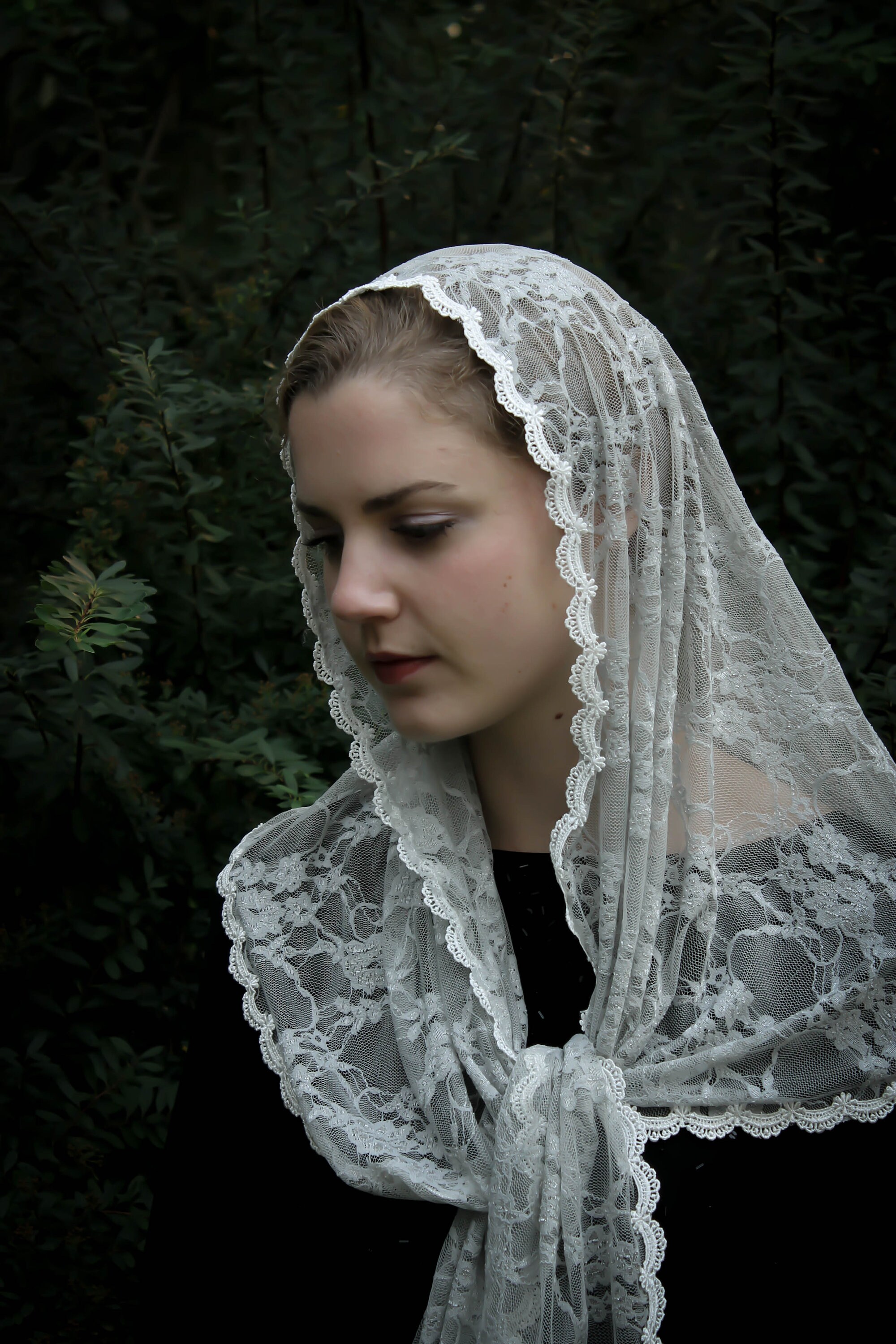 Evintage Veils~ Soft Gray OR Petal White Floral Vintage Inspired Lace ...