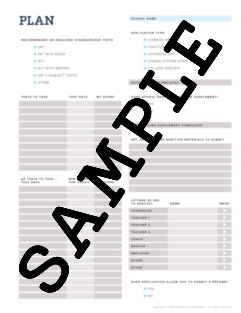 Printable College Application Organizer — Research, Plan, Apply ...