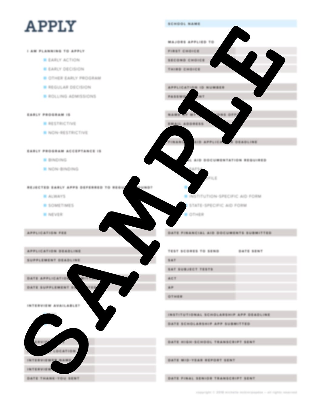 Printable College Application Organizer — Research, Plan, Apply ...