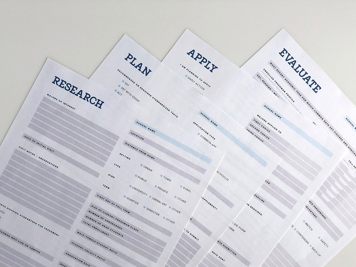 Printable College Application Organizer — Research, Plan, Apply ...