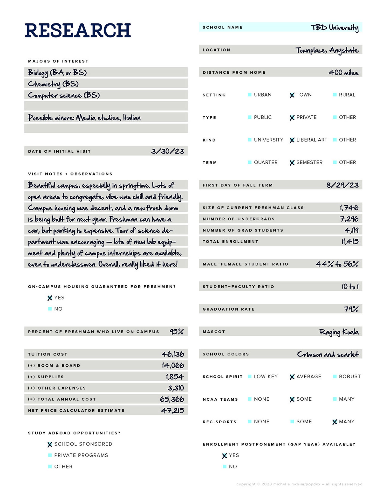 Printable College Application Organizer — Research, Plan, Apply ...