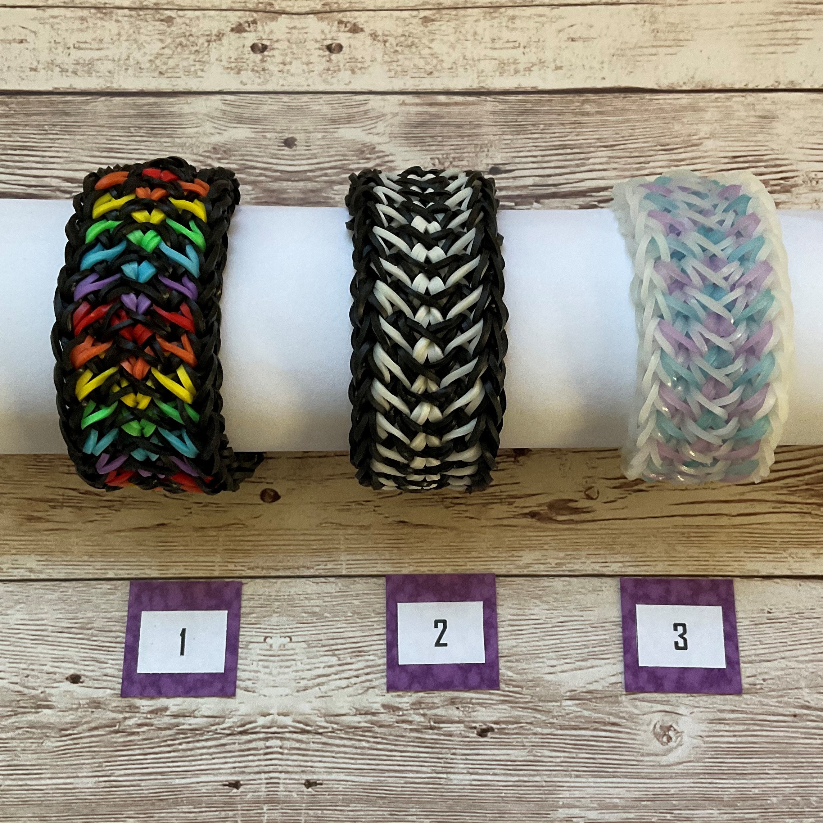 Rainbow Loom Rubber Band Bracelet - Galaxy, Pick or Custom Made - Etsy