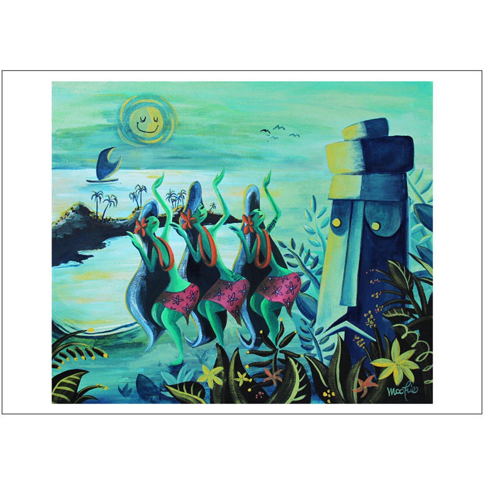 The Island, Tiki Poster,hawaiian, Mid Century Modern Art Print Poster ...