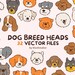 32 Dog Breeds Heads Drawing Colored Set - Etsy