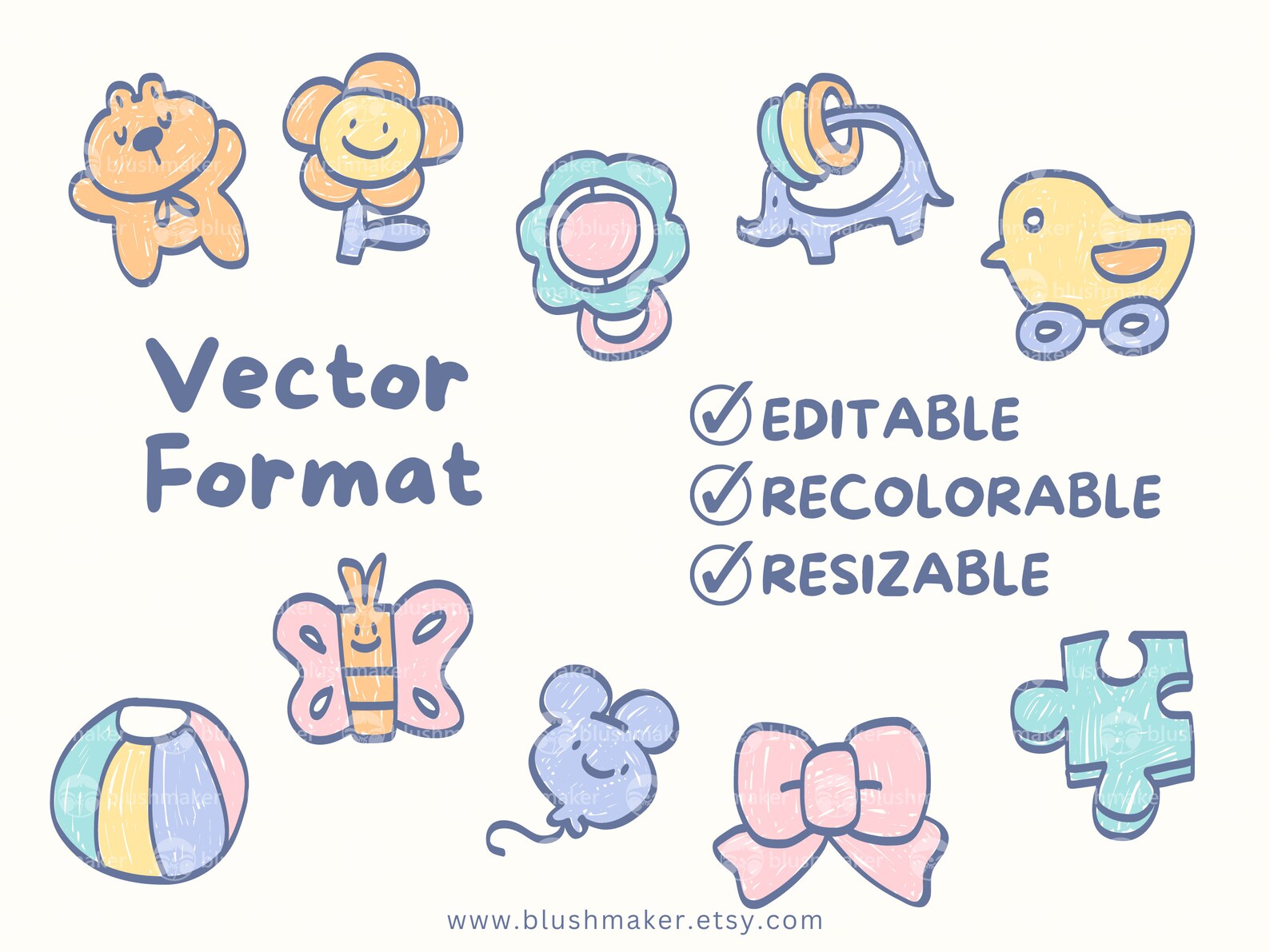 43 Cute Pastel Baby Child Items Stuff Things Set - Etsy