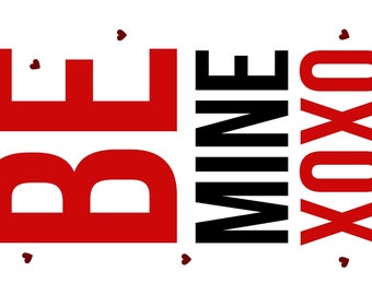 Valentine's Day Pennant Flags printable XOXO Be Mine Pink Red - Etsy