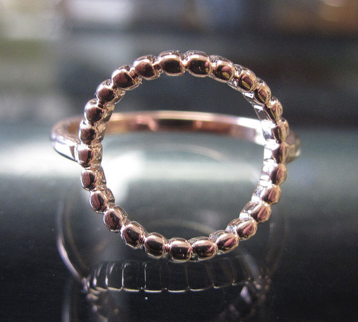 14K Solid Gold Open Circle Fashion Ring - Etsy