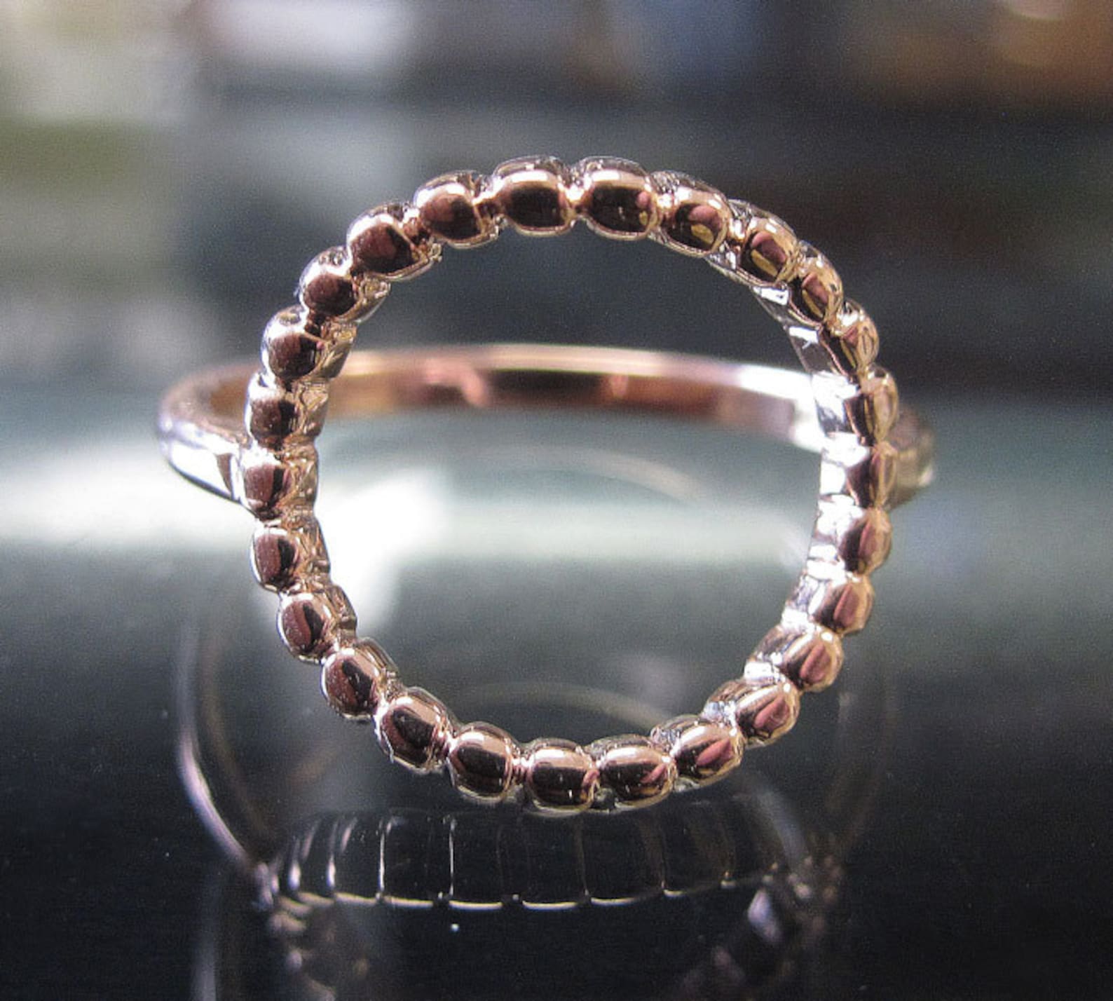 14K Solid Gold Open Circle Fashion Ring - Etsy