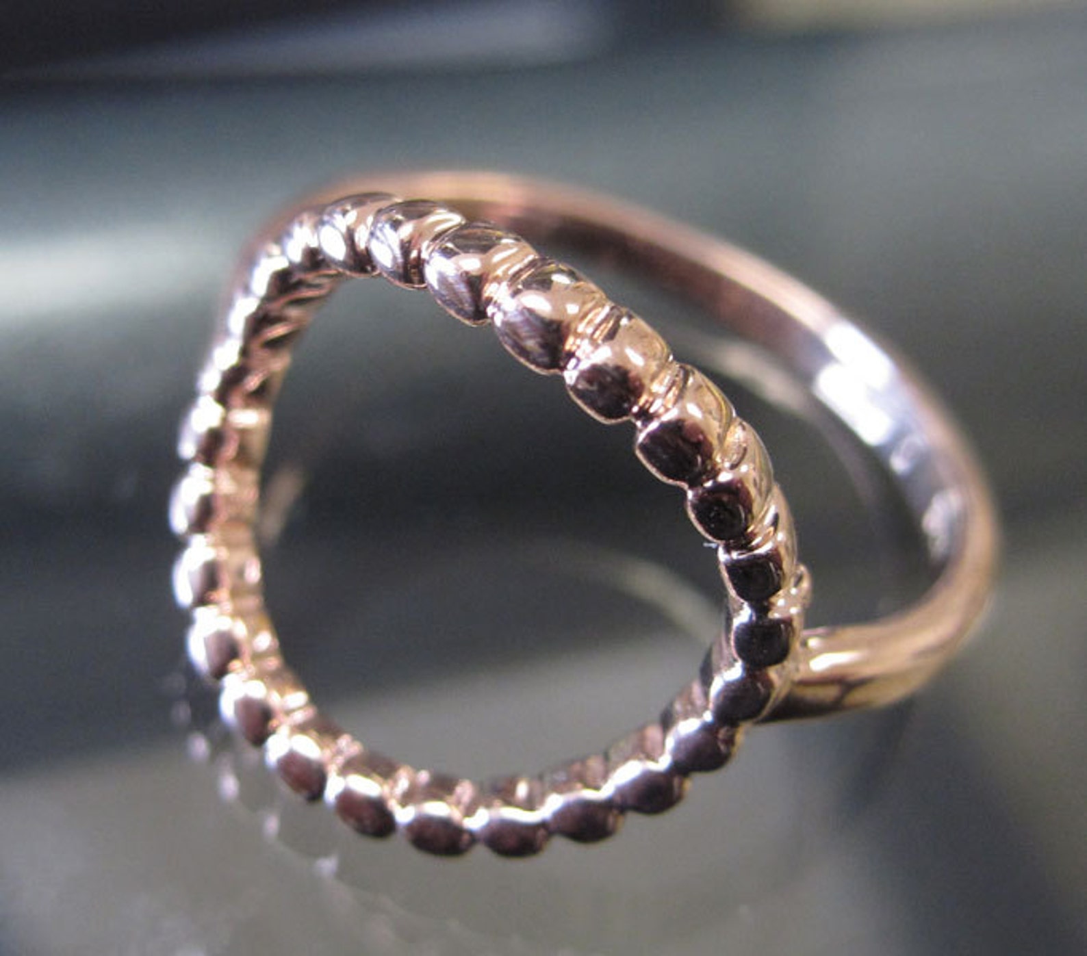 14K Solid Gold Open Circle Fashion Ring - Etsy