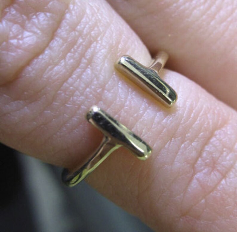 14K Gold Knuckle Open Ring, Adorable Pinky Ring, Cute Toe Ring - Etsy