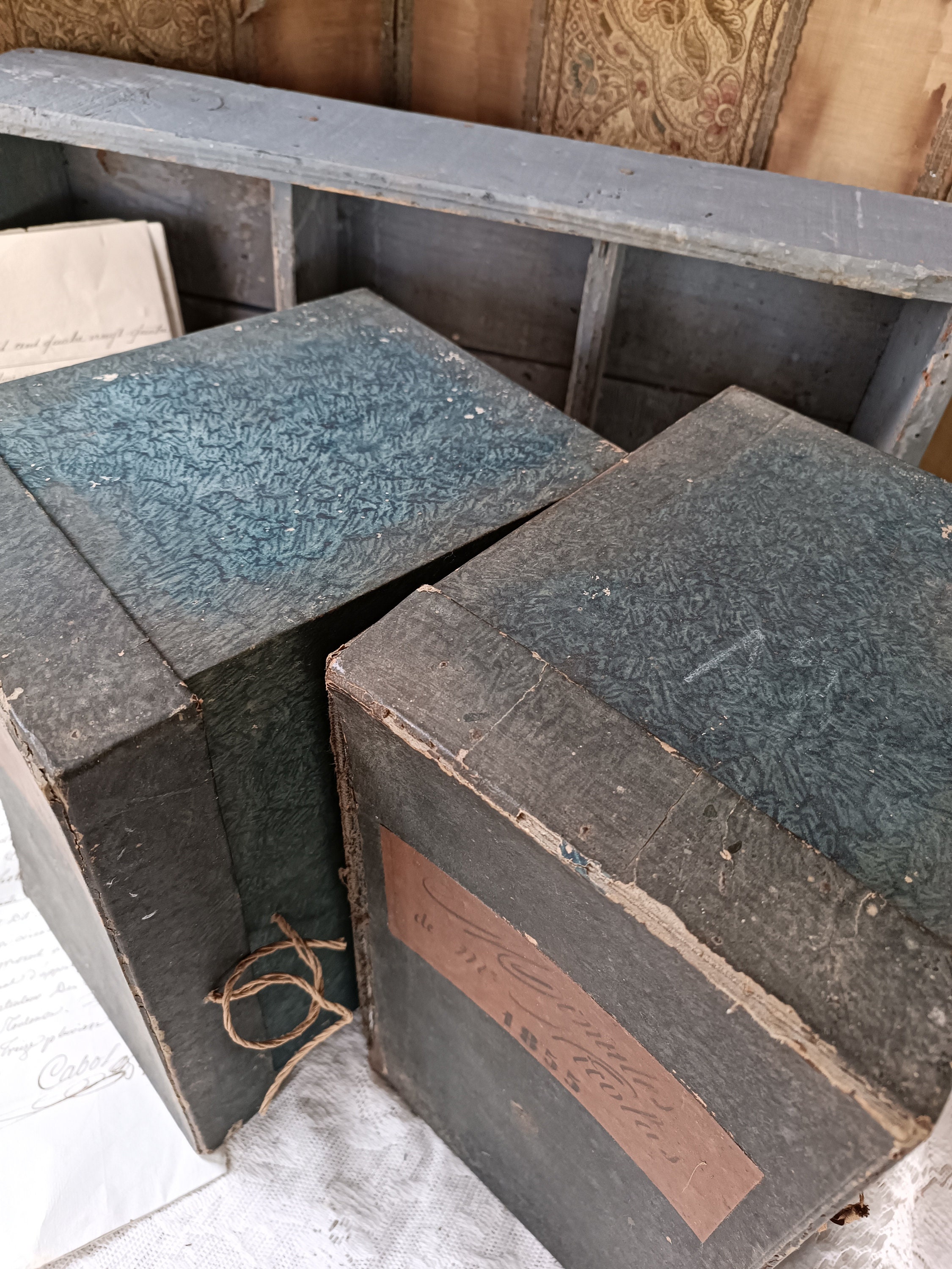 Evocative Pair of Mid 19th Century Notary Document File Boxes Cases ...