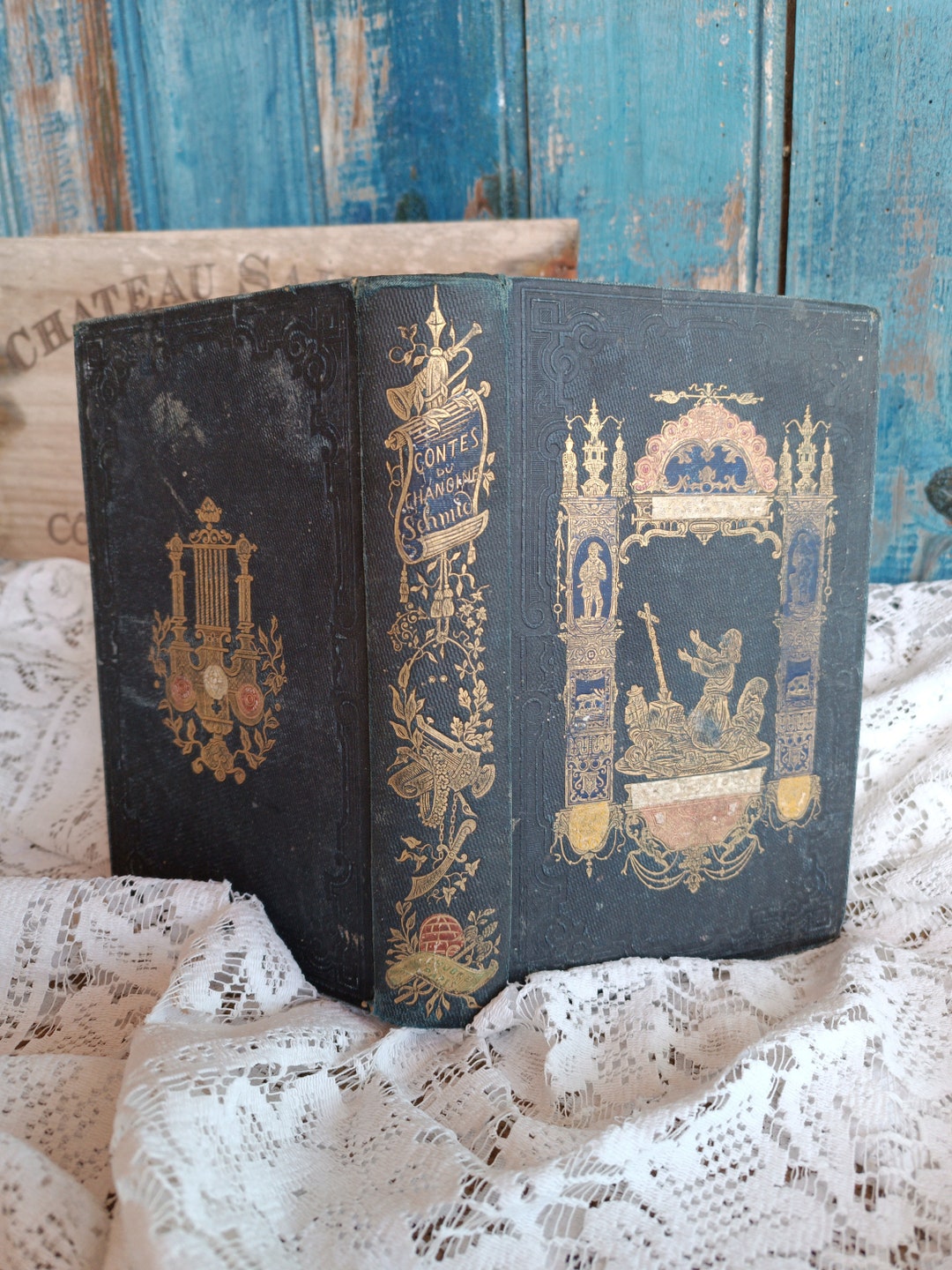 19th Century Gilded and Embossed French Reading Book, 1843 - Etsy