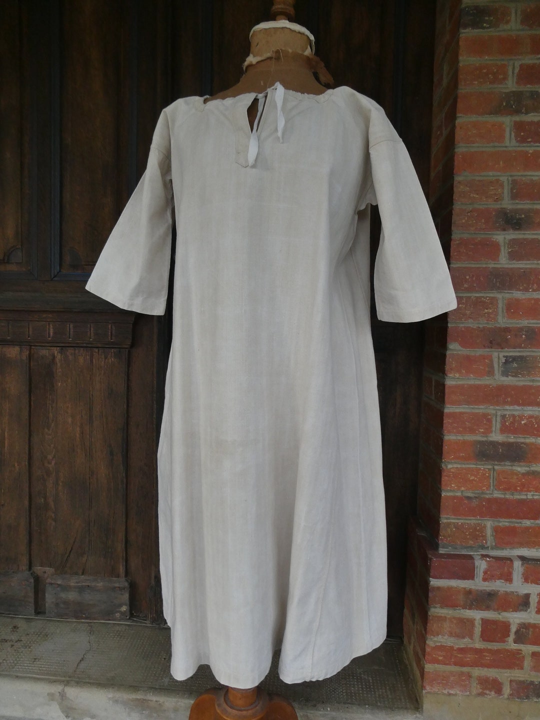 Antique 19th Century French Homespun Linen Chemise Night Shirt, Fil De ...