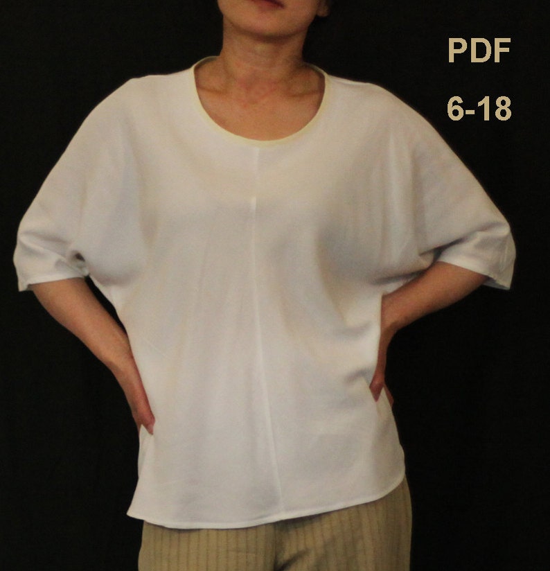 Dolman Sleeve Pullover Blouse Sewing Pattern; Instant PDF ,woman Blouse ...