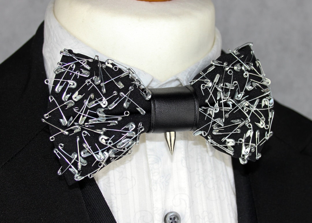 Silver Safety Pin Bow Tie - Etsy
