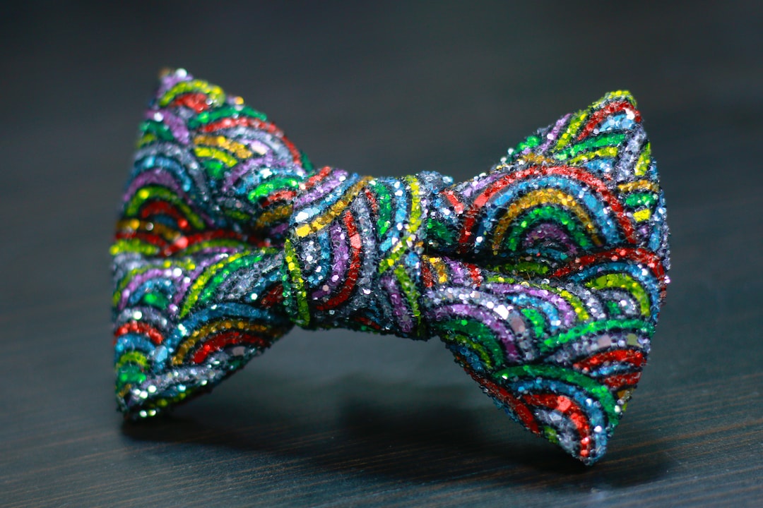 Rainbow Glitter Bow Tie Super Shiny Pride Pattern - Etsy