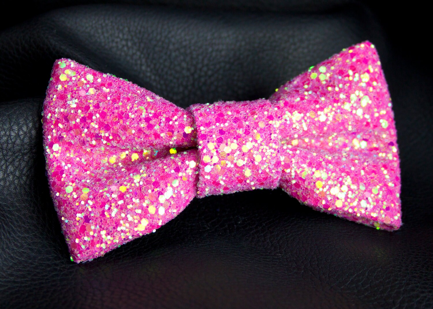 Frosted Baby Pink Super Shiny Glitter Encrusted Bow Tie | Etsy