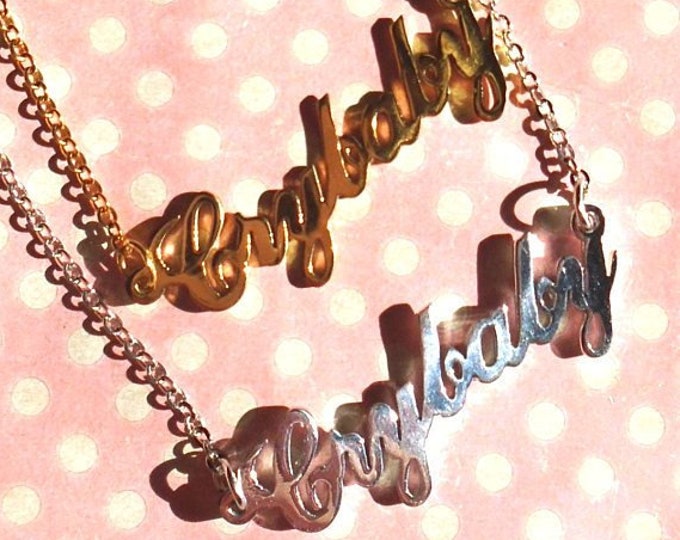 Cute Crybaby Necklace in Gold or Silver - Etsy