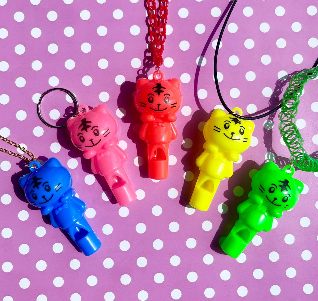Funny Cat Whistle Necklace in Blue Yellow Red Pink or Green Decora Kei ...