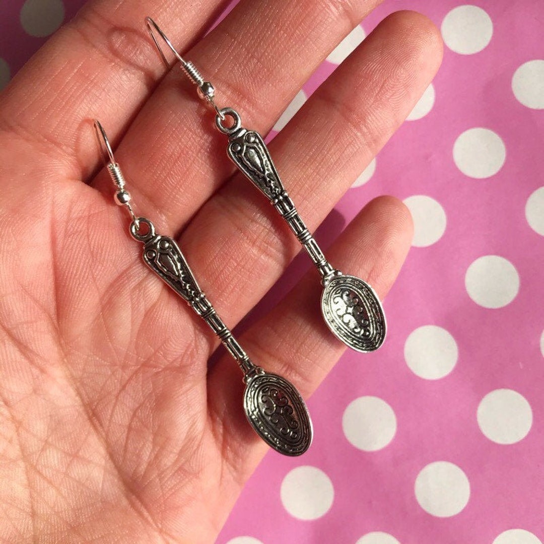 Large Ornate Spoon Earrings Hook Stud or Clip On - Etsy